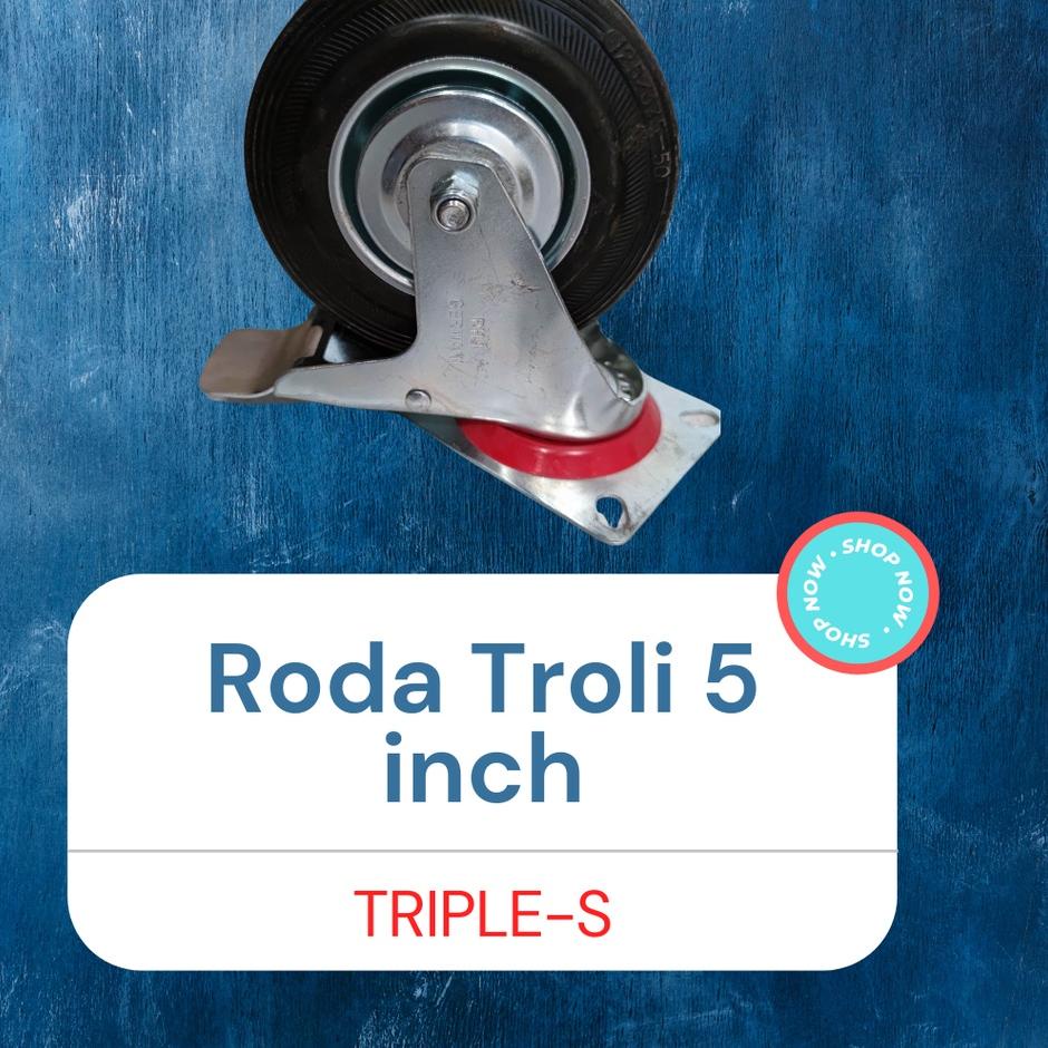 Wholesale Stock 5-inch Trolley Wheel 5-inch Rubber Wheel 5-inch Trolley ...