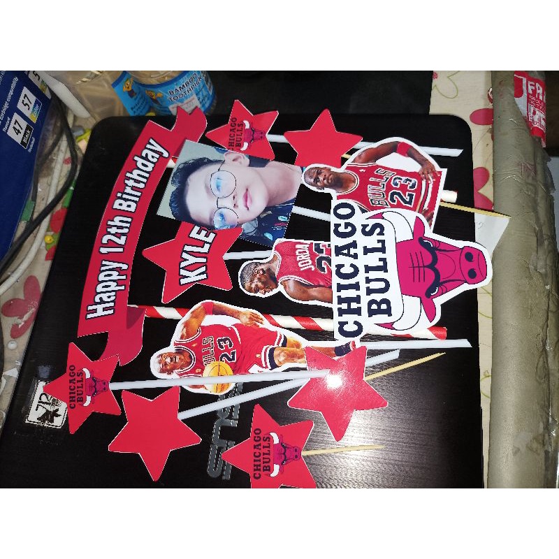 customized photo Printed cake toppers Chicago Bulls Michael Jordan ...