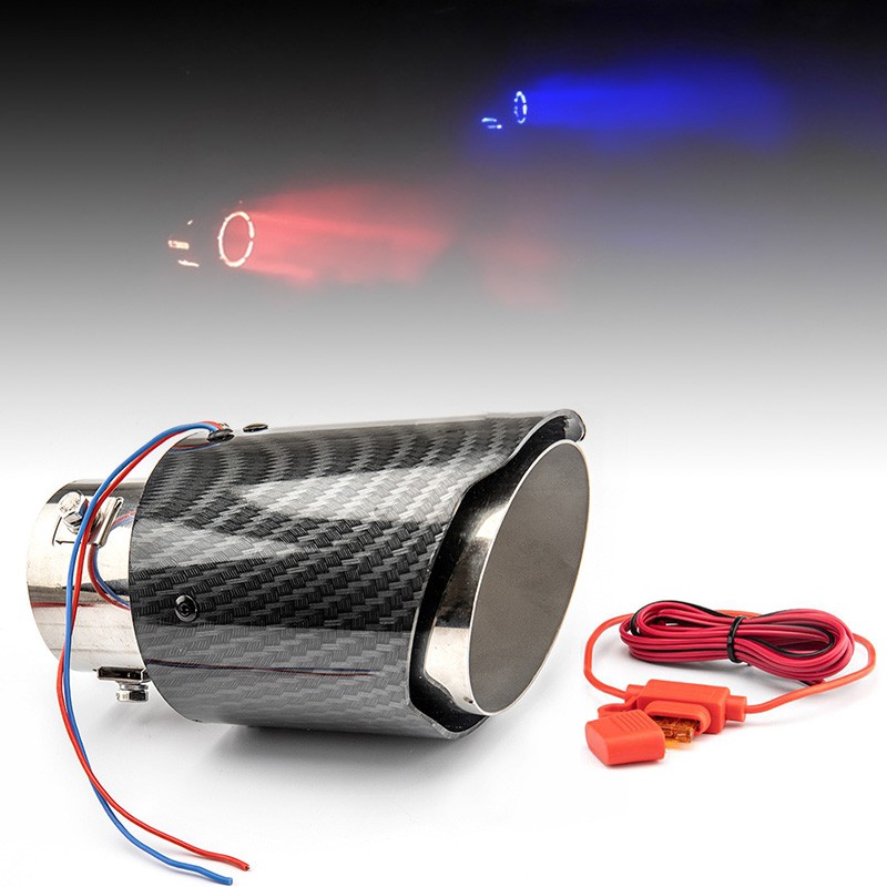 Universal Car Modified Single Outlet Exhaust Pipe Tail Throat Car LED ...