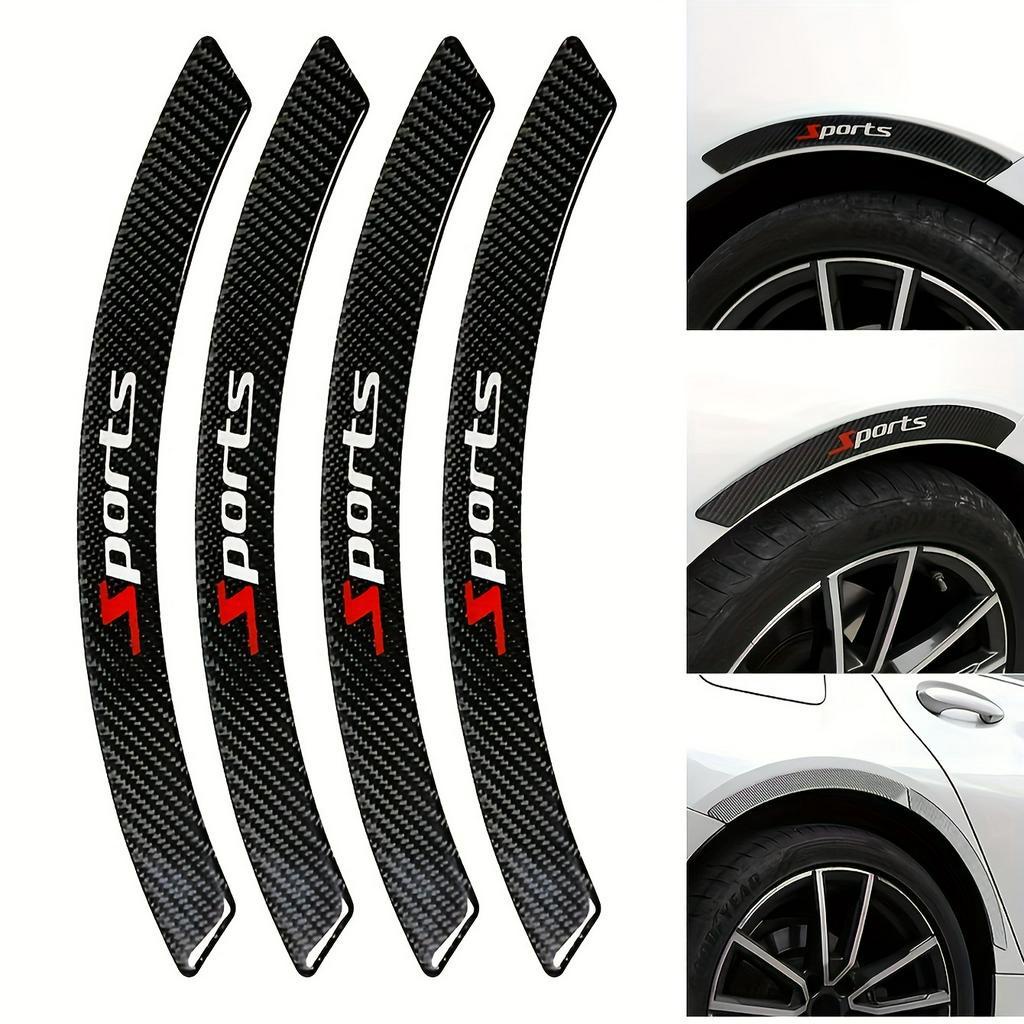 [sports Carbon Fiber Wheel Eyebrow Stickers 4 Packs] 4pcs Car Carbon ...