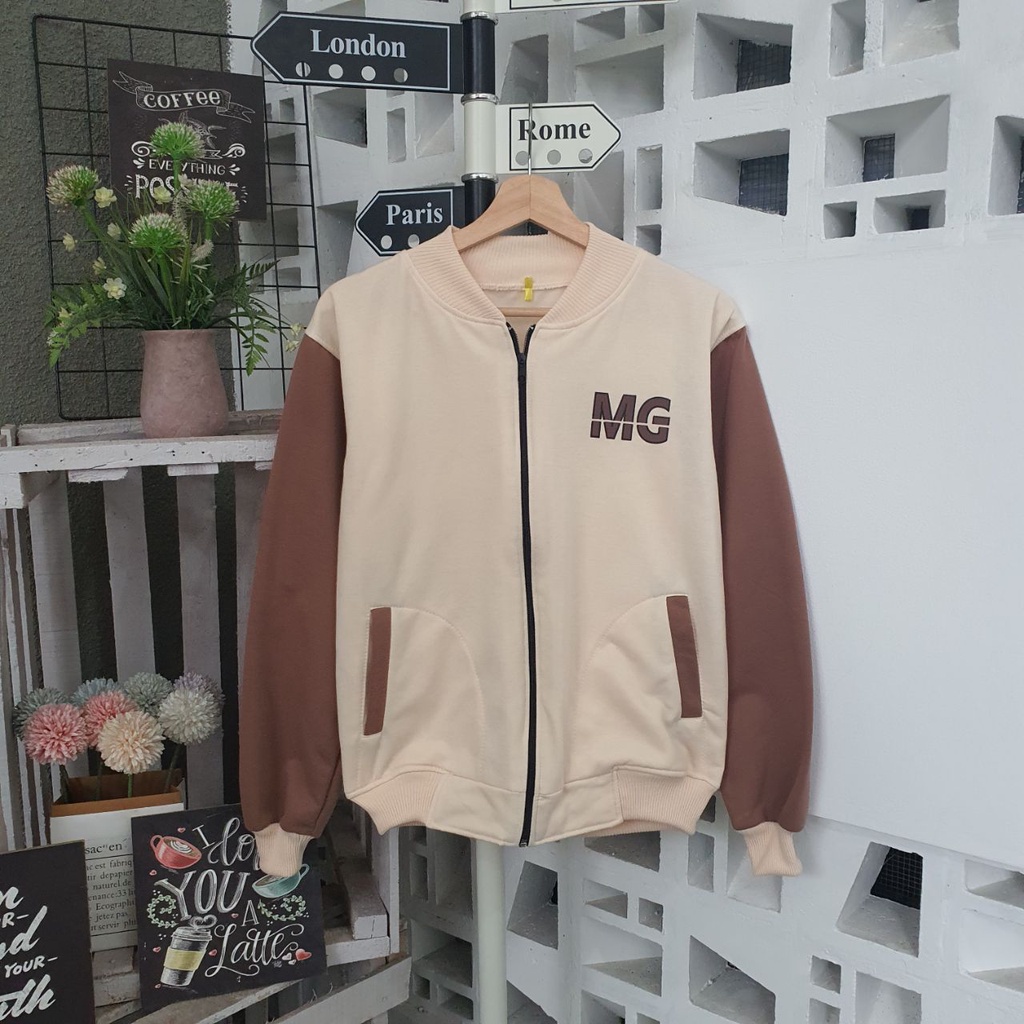 Jacket Girls Materials Thick - MG BASEBALL | Shopee Philippines