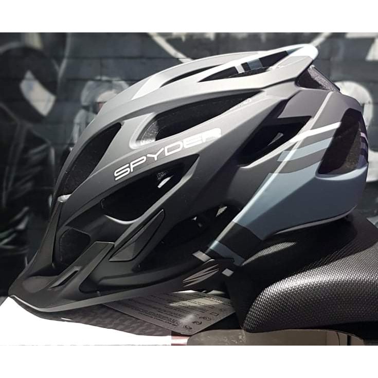 SPYDER ALPHA 341M MATTE BLACK GREY BIKE HELMET | Shopee Philippines
