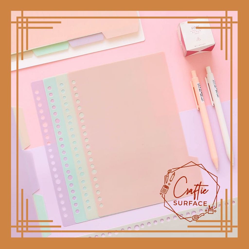 A5(20holes)/B5(26holes)/A4(30holes) Pastel Colors Loose Leaf Binder ...