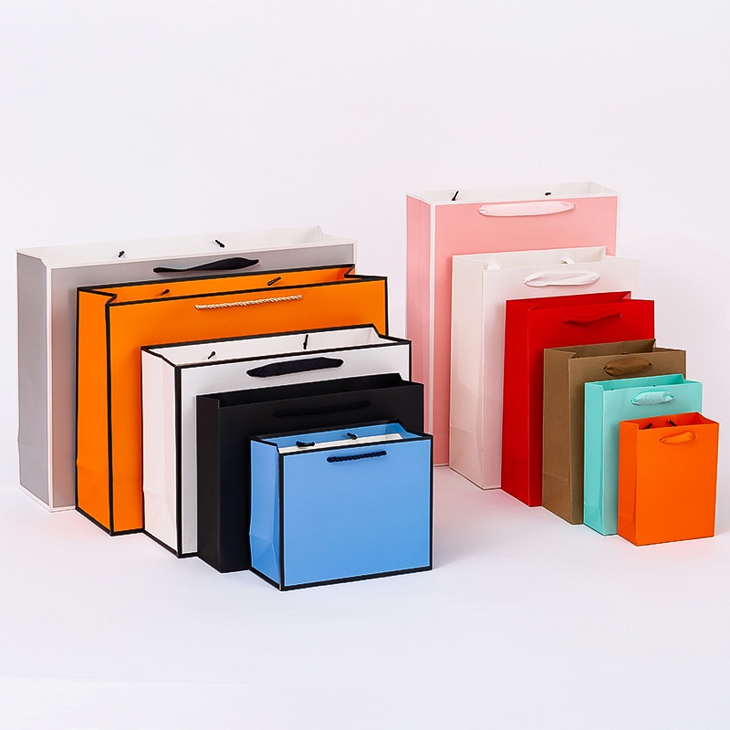 (HORIZONTAL DESIGN) Kraft Paper Bag Plain Rope Handle Hand bag Gift Bag ...