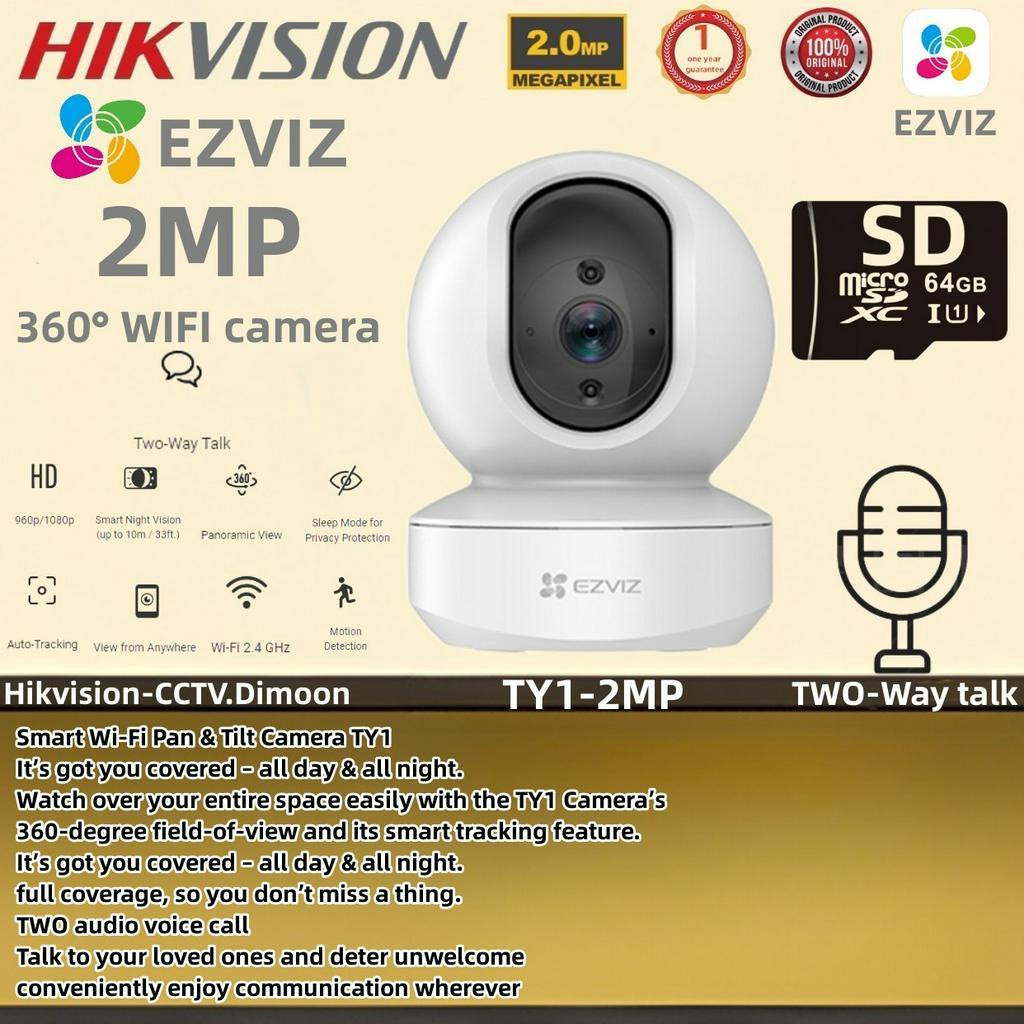 Hikvision EZVIZ TY1 Smart 2MP/4MP Wi-Fi Pan Tilt Camera 360° Two Audio ...