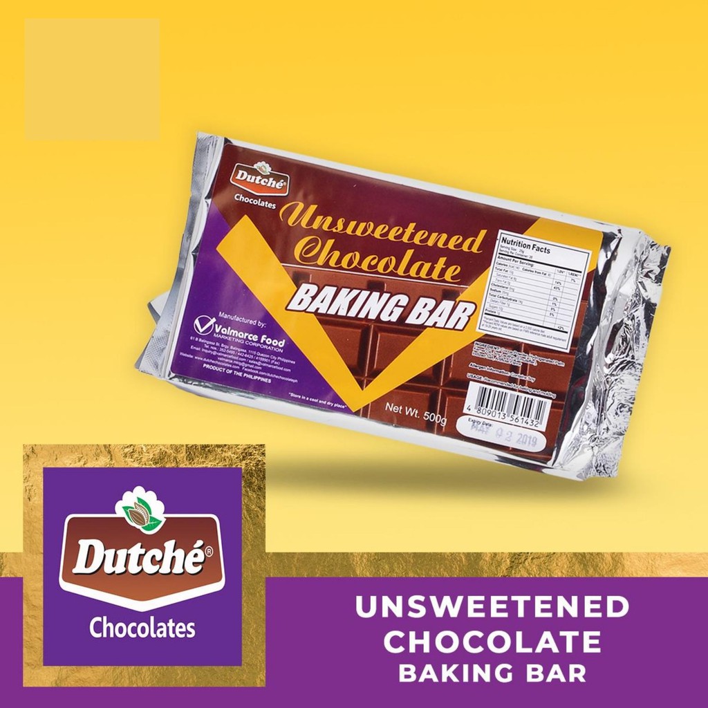 Dutche Unsweetened Chocolate Bar 500 Grams | Shopee Philippines