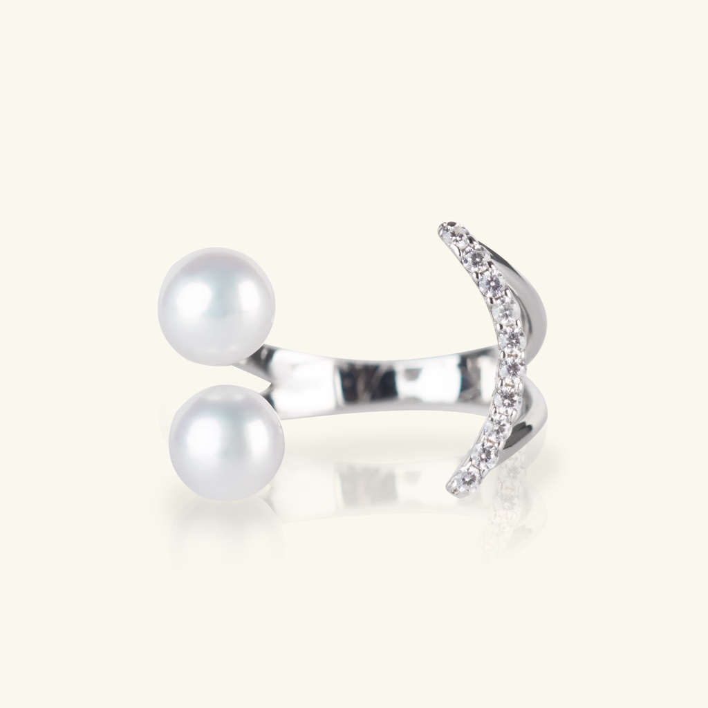 Foundry Sterling Silver Smiley Open Pearl Ring | Shopee Philippines