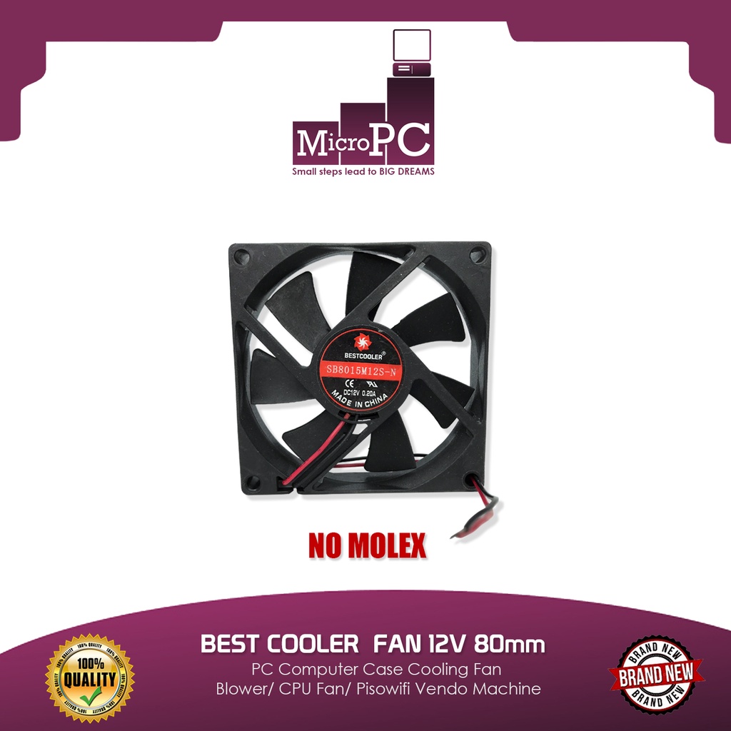 BEST COOLER FAN 12V 80mm, PC Computer Case Cooling Fan Blower/ CPU Fan ...