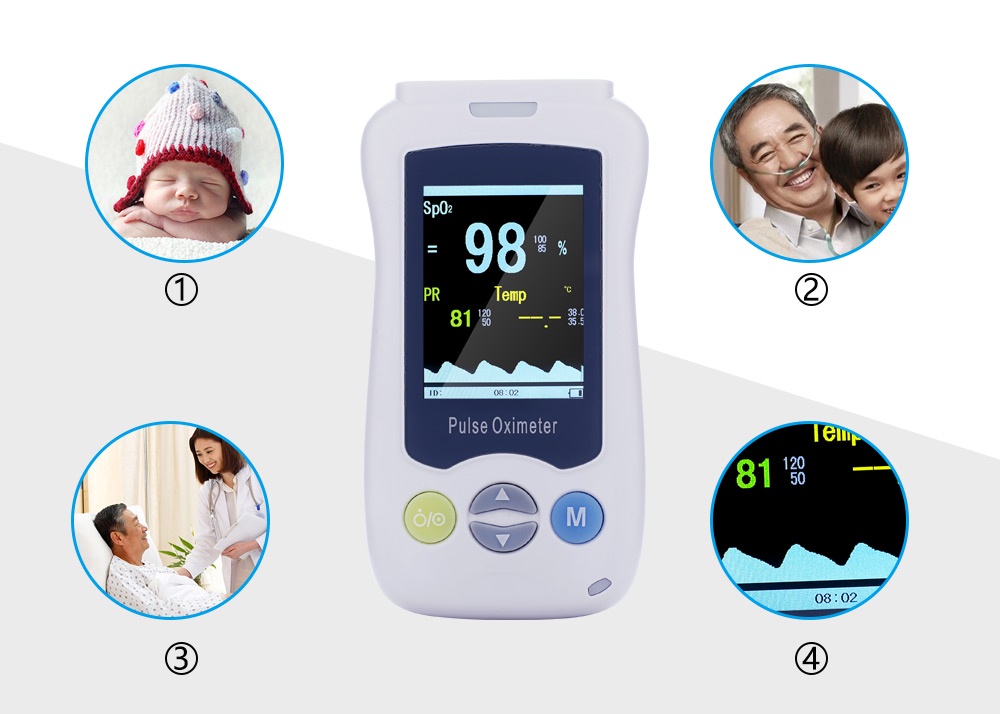 Yongrow Handheld Pulse Oximeter Blood Oxygen SPO2 Heart Rate Monitor ...