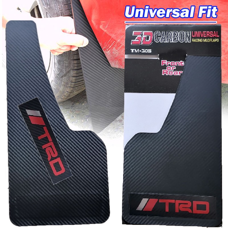 TRD 3D Universal Racing Carbon Mud Flaps Mudguard (2 pcs) Mud Guard for ...