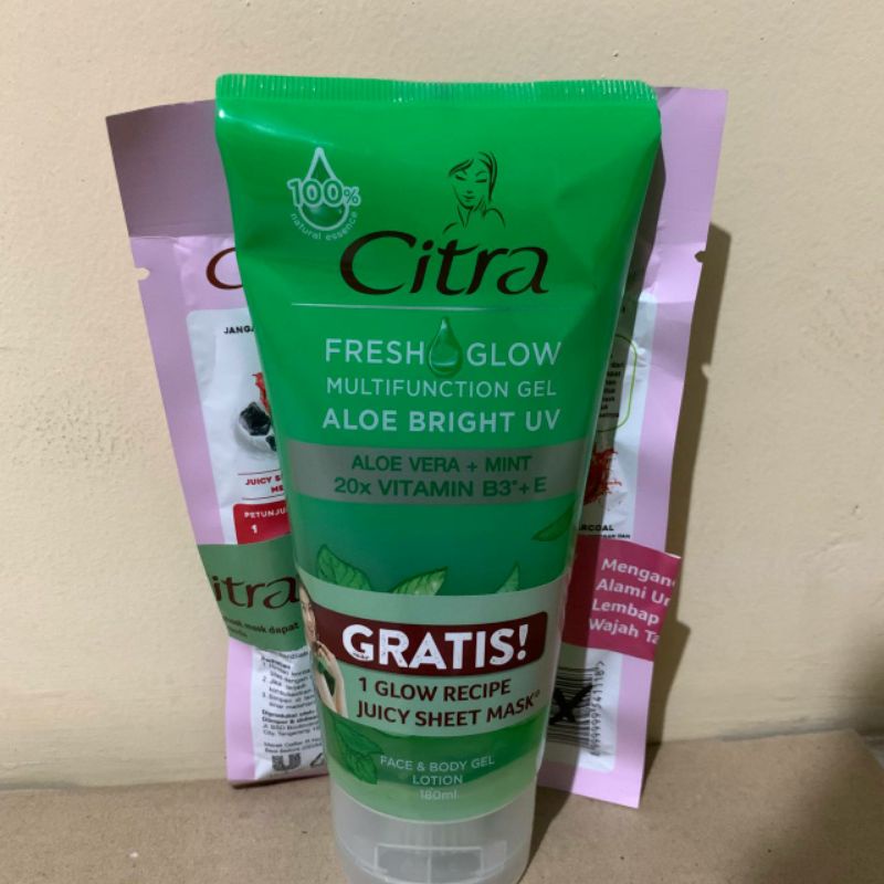 CITRA FRESH GLOW ALOE BRIGHT UV 180ML FREE 1 GLOW RECIPE JUICY SHEET ...