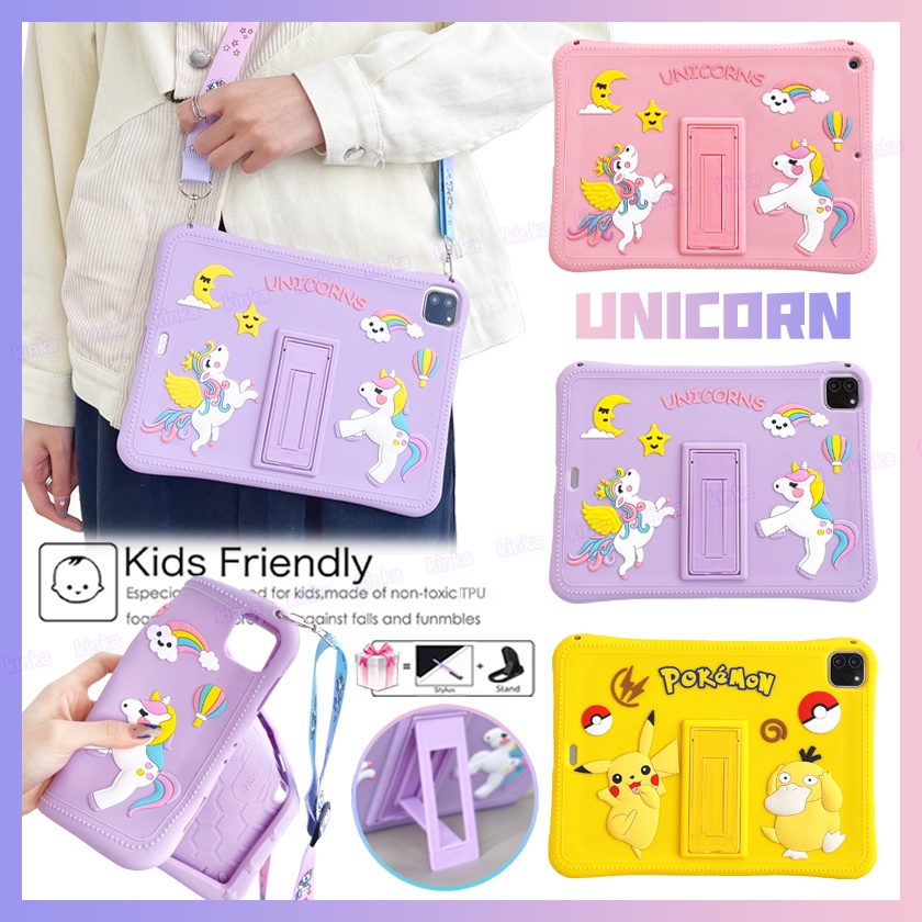 Kids Safety Cute Cartoon 3D Silicone Unicorn Psyduck Pikachu Pattern ...