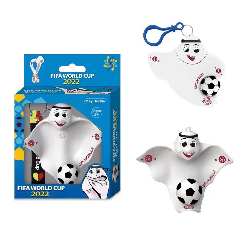 2022 World Cup Mascot Qatar Keychain Luminous Football Doll Pendant ...