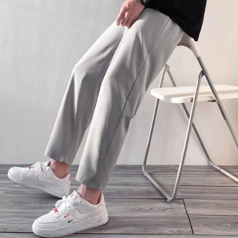 【S~4XL】Trousers Men's Summer Nine-point Pants Korean Version Trend Thin ...
