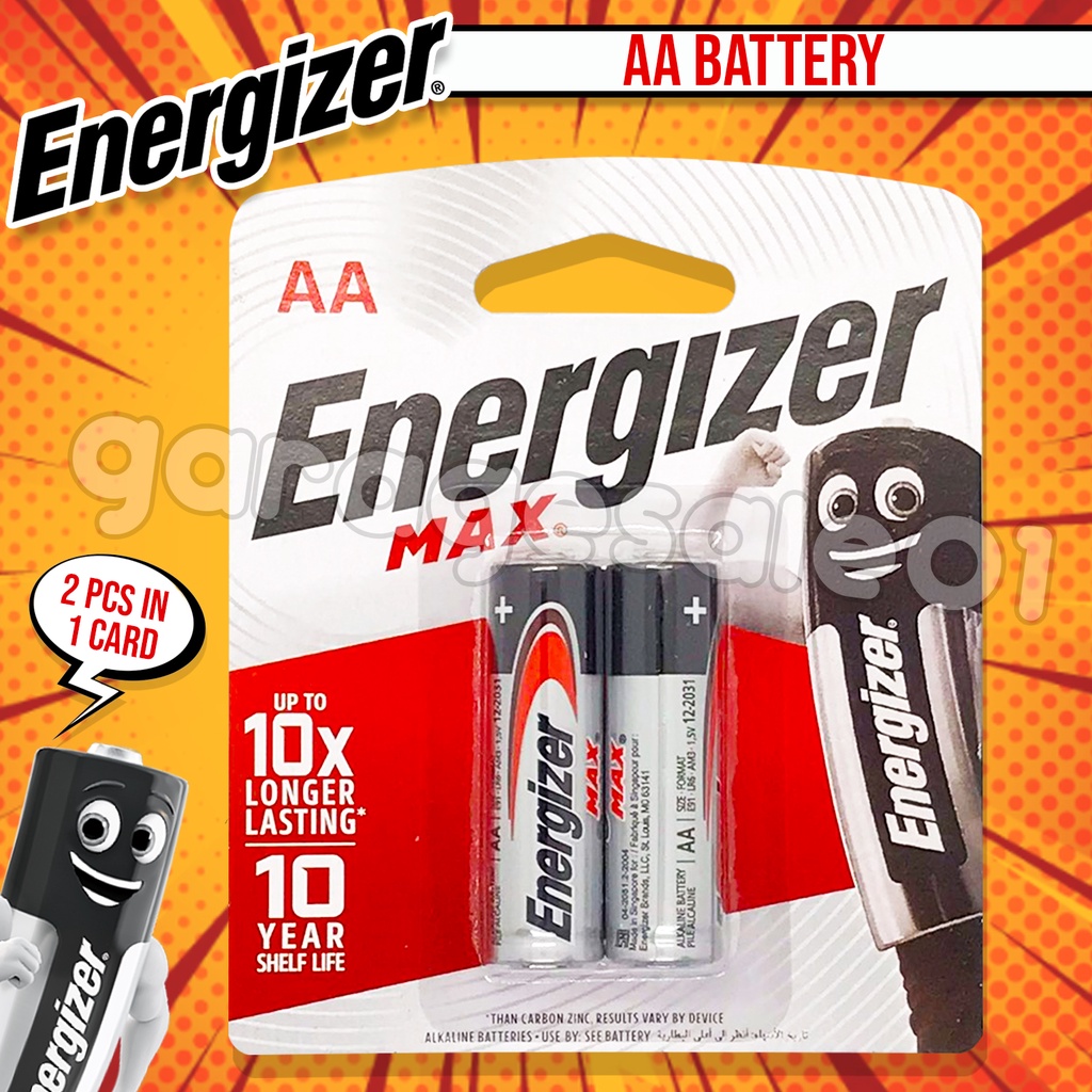 AA ENERGIZER MAX DOUBLE A BATTERY 2 IN 1 PACK | Shopee Philippines