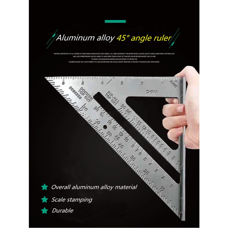 7 inch and 12 inch square triangle ruler aluminum alloy speed ...