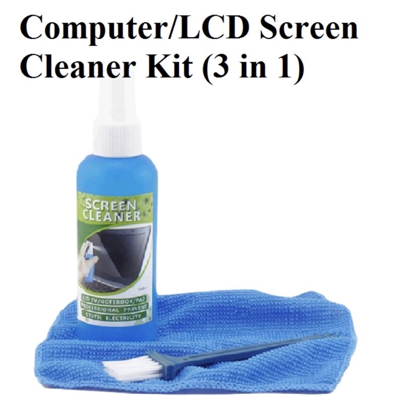 3 in 1 pack Super Cleaning Kit For LCD Laptop Screen CD Wipe Dust Clean ...