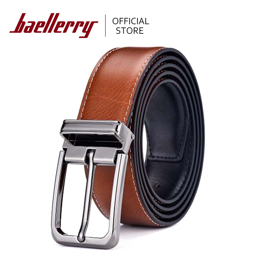 Baellerry Reversible Leather Classic Pin Buckle Belts Double-Sided ...