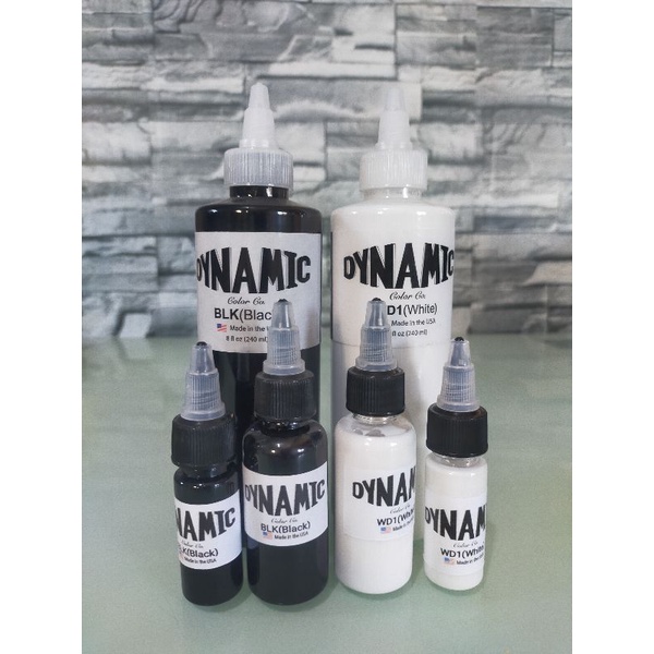 DYNAMIC BLACK AND DYNAMIC WHITE ORIGINAL MADE IN USA 1 OZ. HALF OZ ...