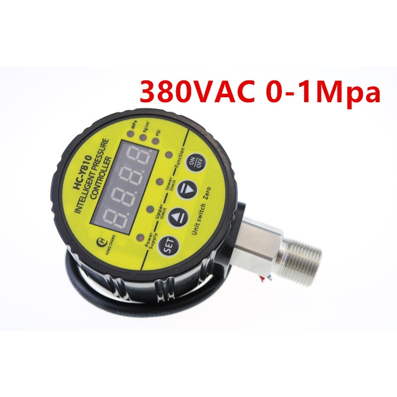 380VAC 0-1Mpa Air Compressor Pressure Switch Digital Pressure Gauge ...