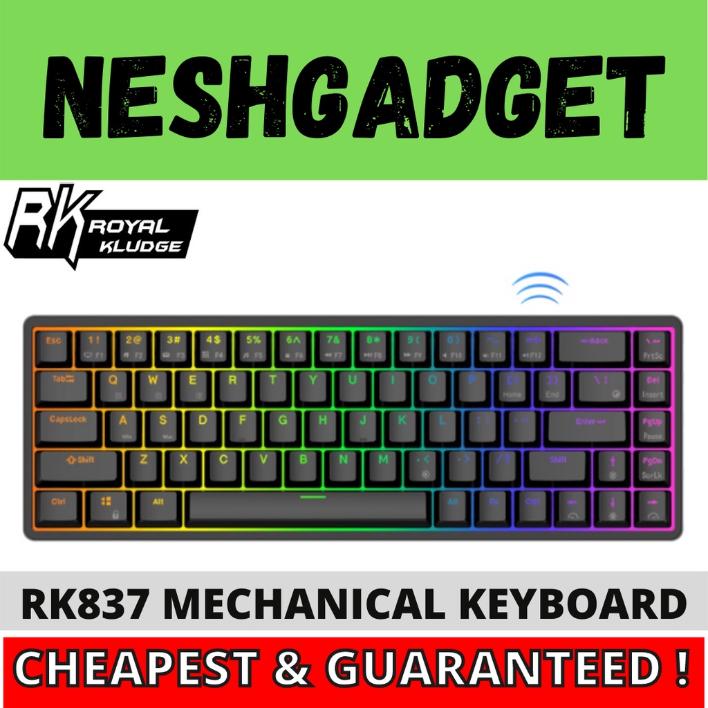 Royal Kludge RK837 RKG68 Mechanical Mini Wireless Keyboard With 60 ...