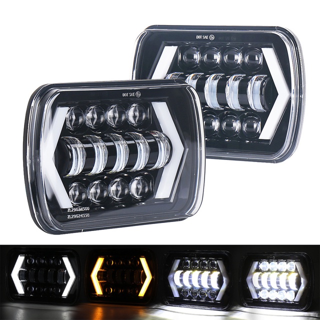 7 Inch 5×7 Led Headlight Wrangler Off-road Vehicle Modified LED Square ...