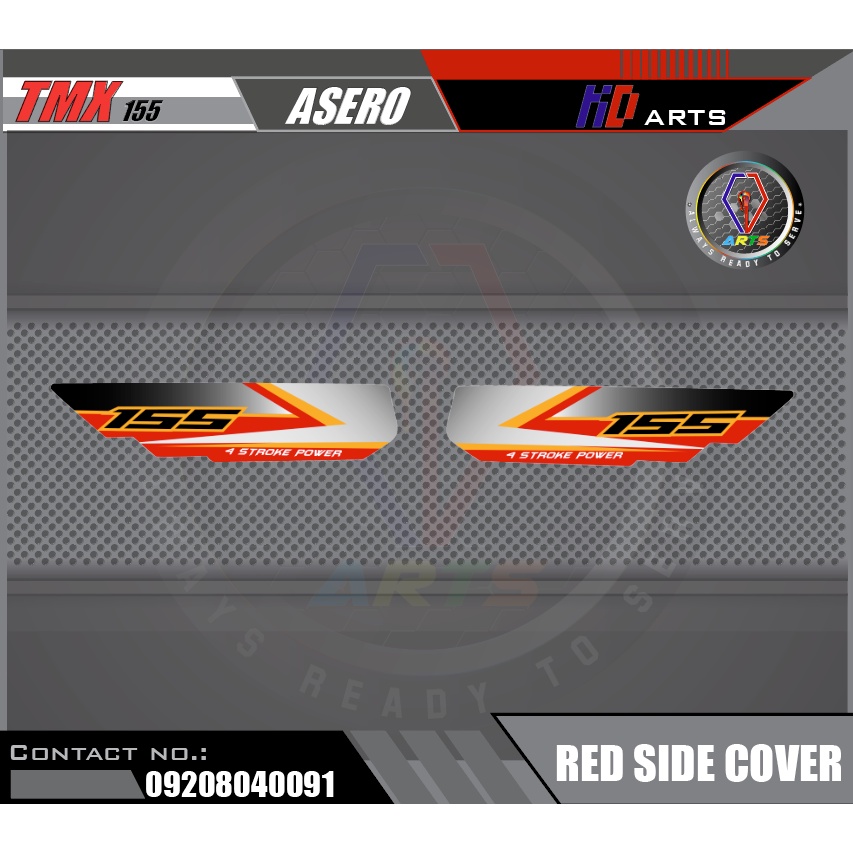 TMX 155 Decals "Asero" : SIDE COVER ONLY DECALS | Shopee Philippines