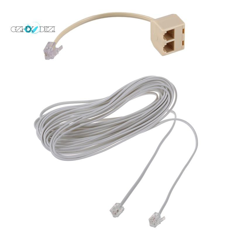 2 Pcs RJ11 Parts: 1 Pcs 6P2C ular Telephone Phone Cables Wire & 1 Pcs ...