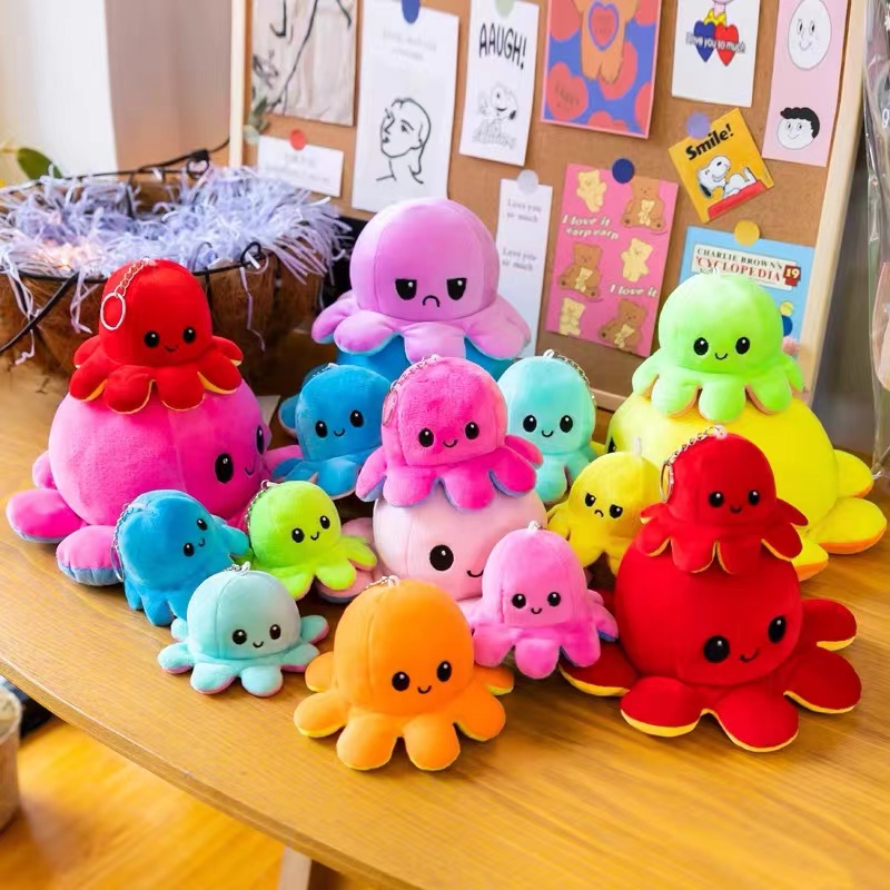 Hygee Reversible Flip Stuffed Octopus Plush Doll Soft Simulation ...