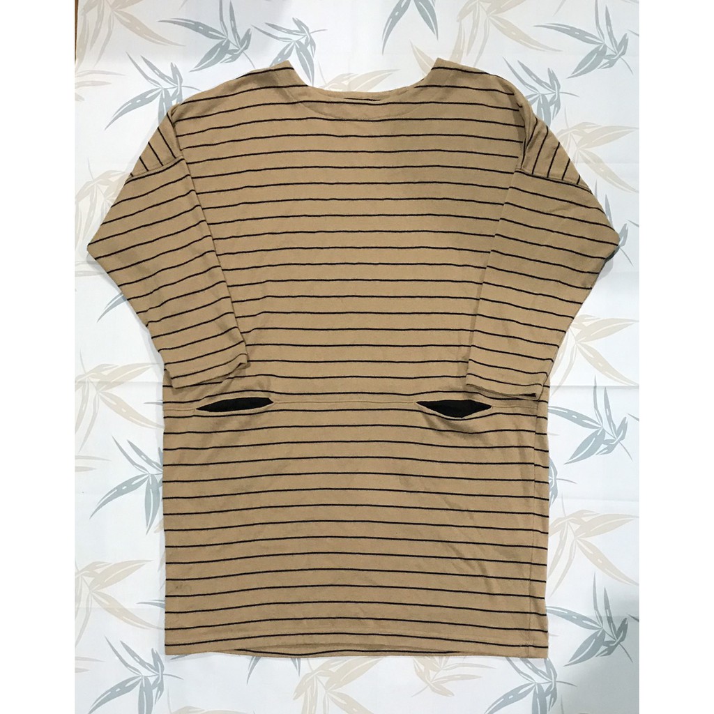 Pre-loved Brown and Blue Striped Dress | Shopee Philippines