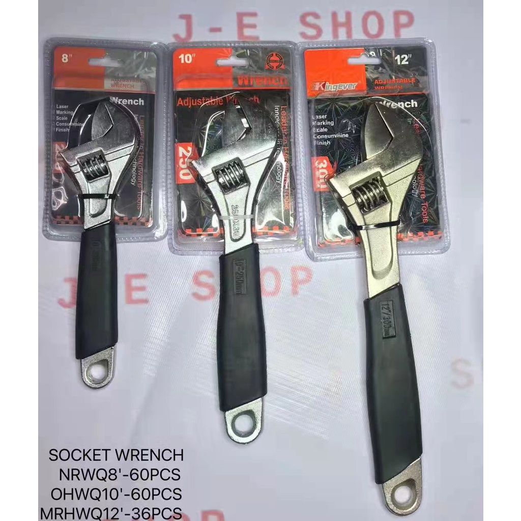 high quality adjustable wrench with rubber handle(8" 10" 12") | Shopee ...