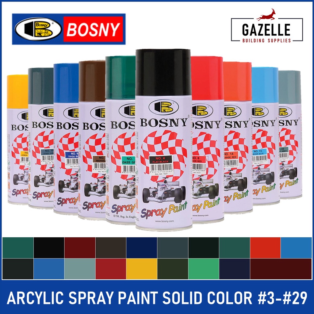 Bosny 100% Acrylic Spray Paint Solid Color - No. 3-29 | Shopee Philippines