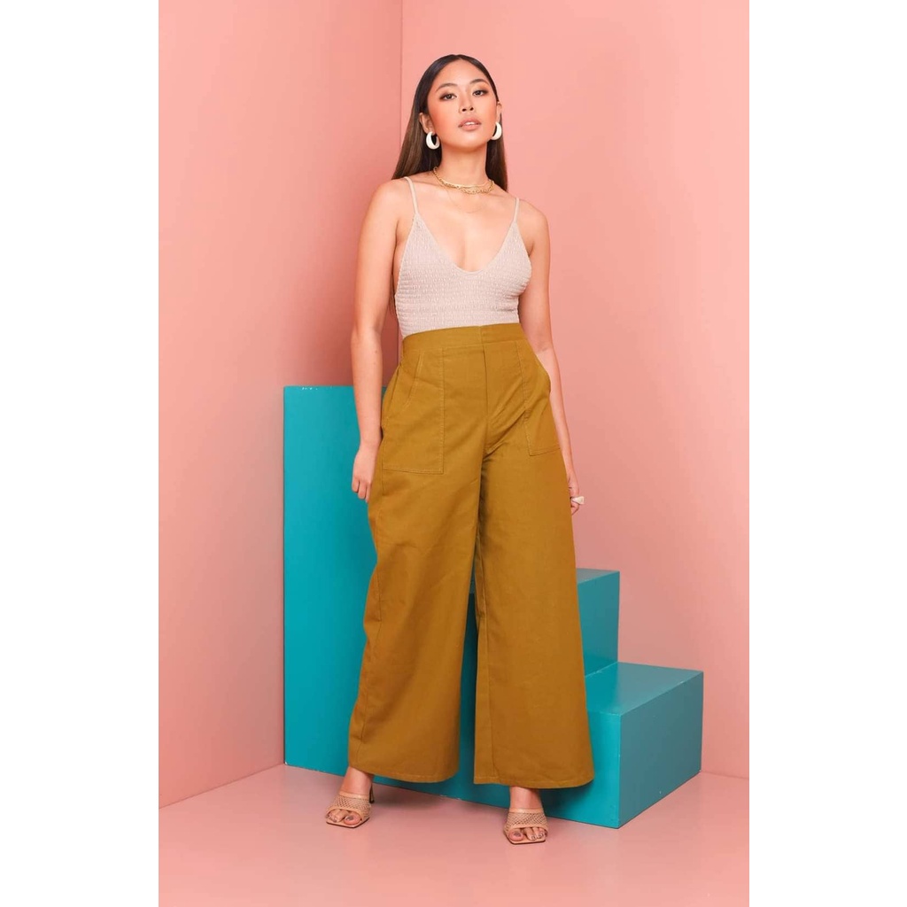 Cotton Linen Wide Leg Pants Shopee Philippines