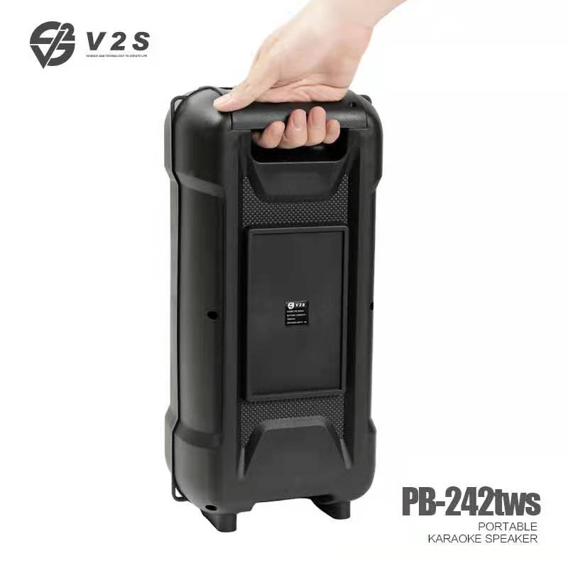 V2S PB-242TWS Wireless Bluetooth Portable Karaoke Speaker RGB Light ...