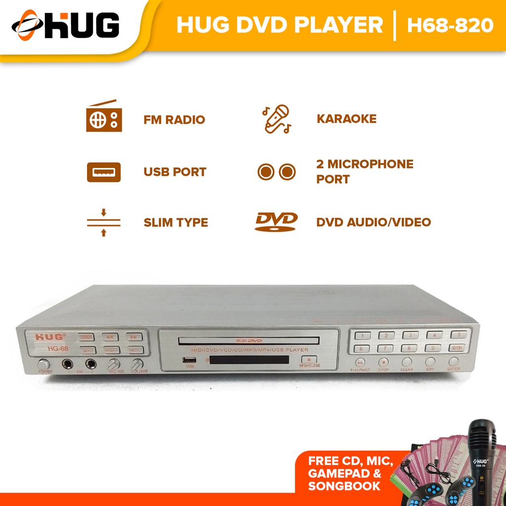 HUG DVD Midi Player H68-820 with Computer Games, Songbook, CD, Gamepad ...