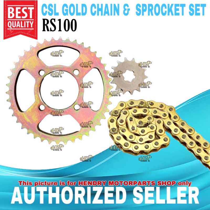 CSL Gold Chain and Sprocket Set For YAMAHA RS100 (14T/42T & 14T/45T ...