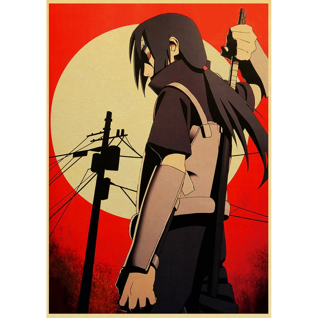Anime Characters Naruto Uchiha Itachi Retro Poster for Bedroom, Bar ...