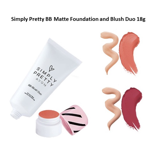 AVON Simply Pretty BB Matte Foundation and Blush Duo 18g | Shopee ...