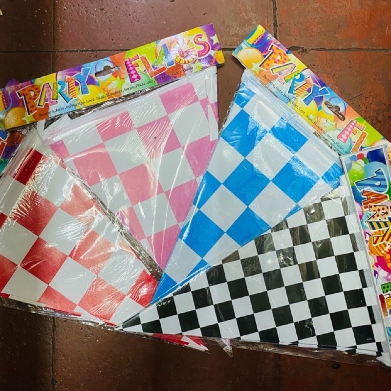 Racing Cars Theme Checkered Party Banderitas/ Flag Banner | Shopee ...