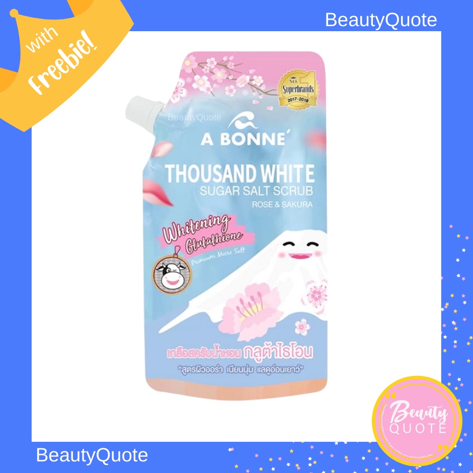 Abonne Thousand White Sugar Salt Scrub Rose & Sakura 350G | Shopee ...
