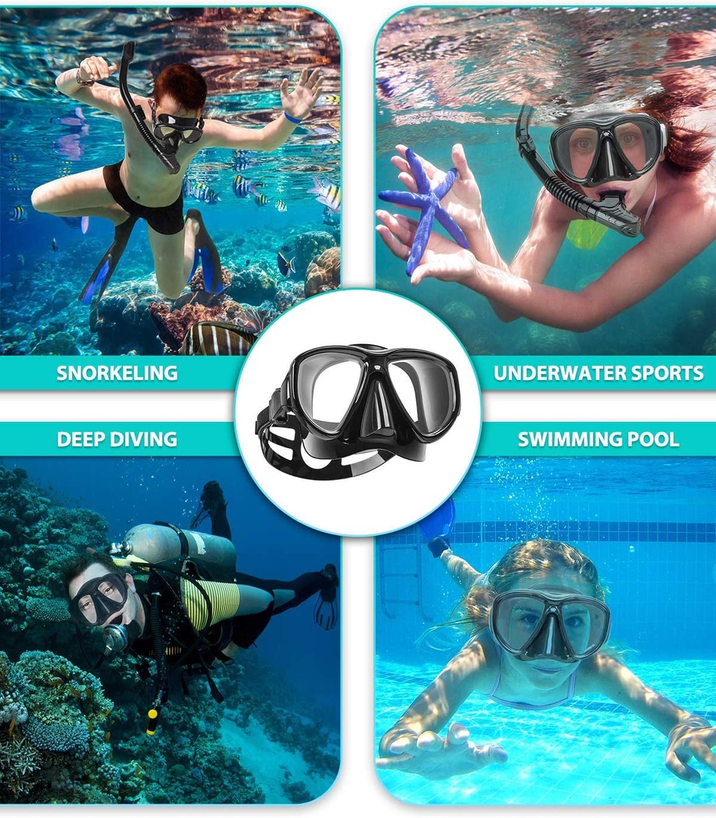 ATRONAW Diving Goggles Mask Snorkling Set Low Volume Scuba Diving ...