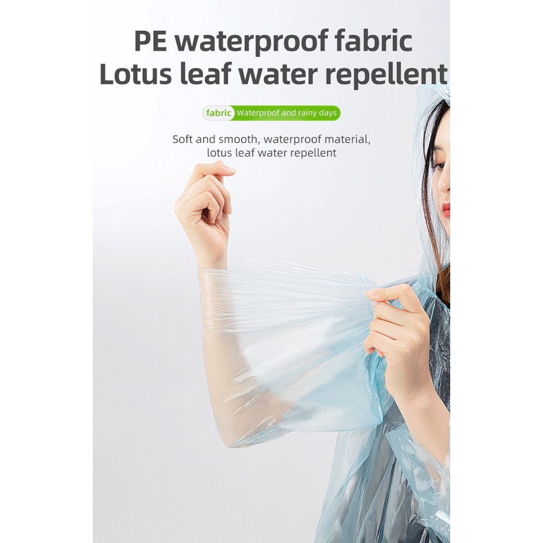 Rockbros Disposable Mini Raincoat Portable Long Full-Body Thickened ...