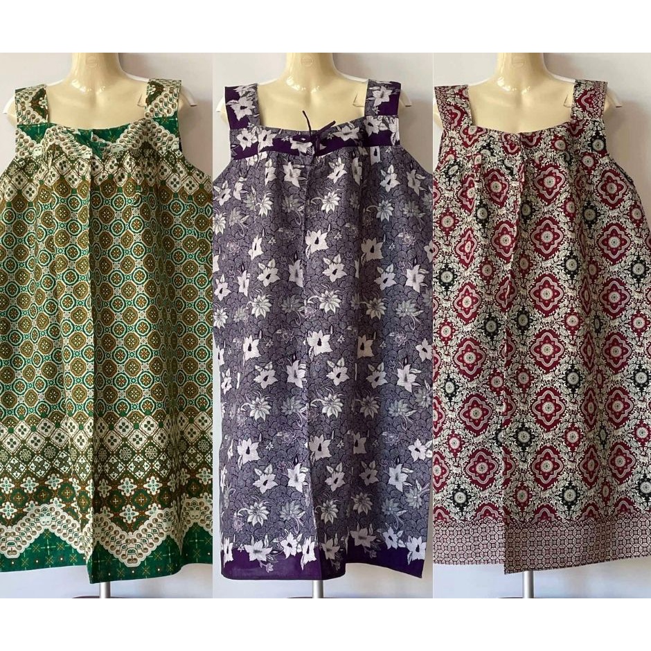 XL COTTON BATIK Daster Pambahay (Twilight Mono-Iris-Buttons) | Shopee Philippines