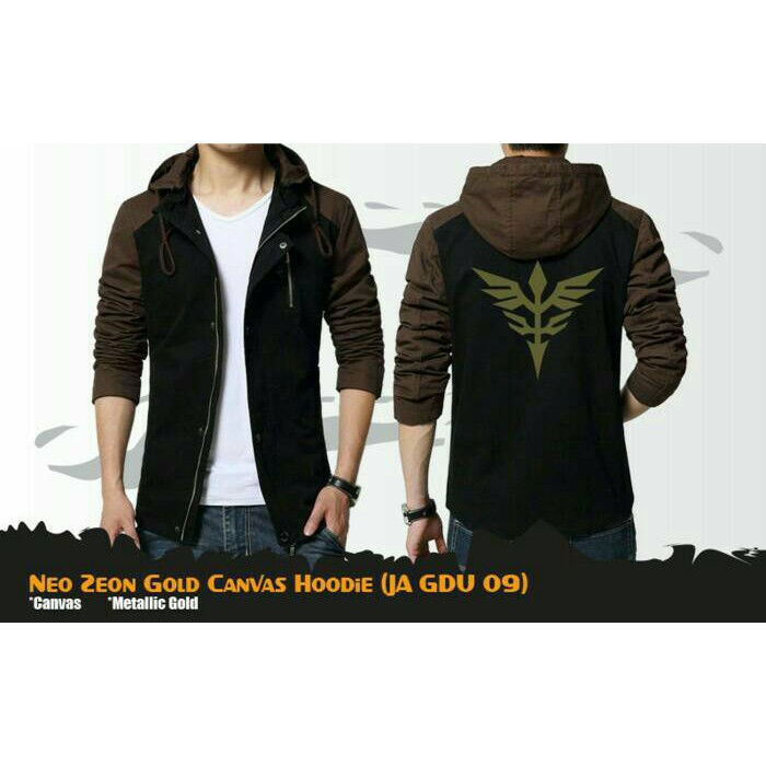 Gundam Neo Zeon Anime Gold Canvas Jacket Hoodie | Shopee Philippines