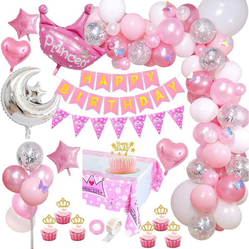 Crown Princess Theme Party Supplies Decorations Birthday Party Balloons ...