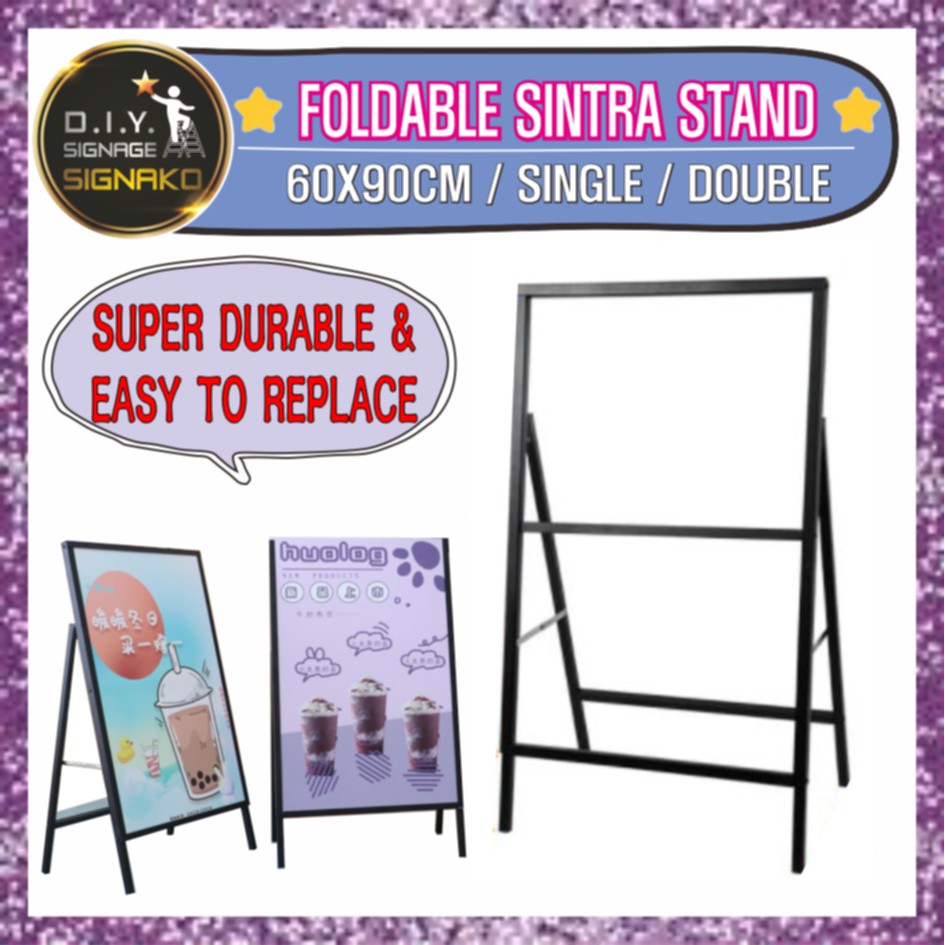 Durable "A" Type Foldable Stand Signage / Floor Sign Sintra Board Menu ...