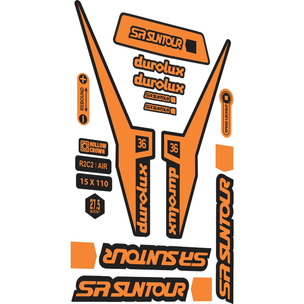 Customized color SR Suntour Durolux 36 boostDesign Fork Decals / Bike ...