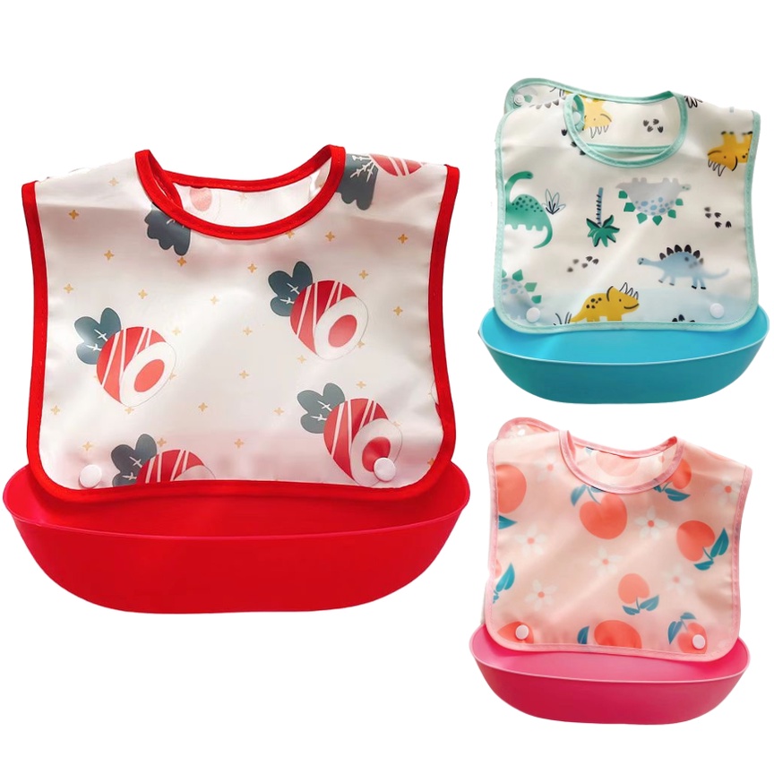 Adjustable Waterproof Silicone Bib Washable Foldable Feeding Apron for ...