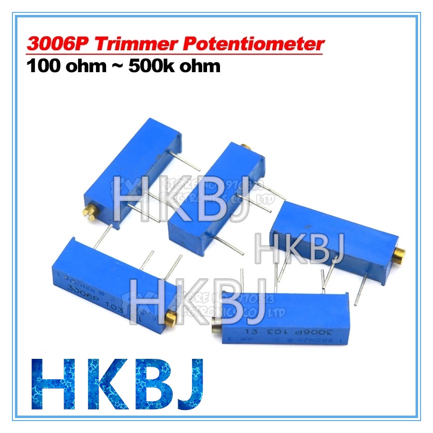 10PCS 3006P 100 ohm ~ 500K ohm Trimmer Potentiometer fdkjgecf Resistor ...