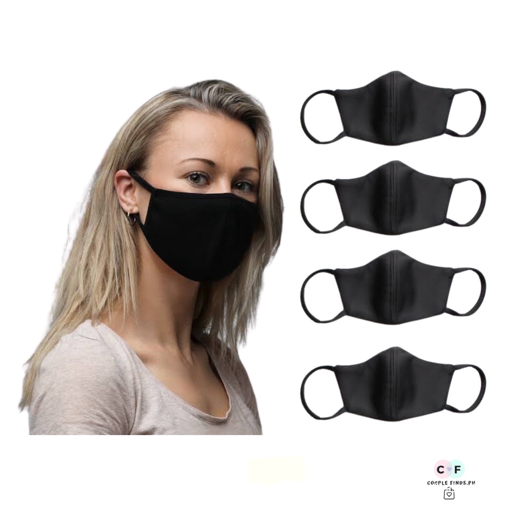Washable Black Neoprene Face mask 10 pcs for 50 pesos only | Shopee ...